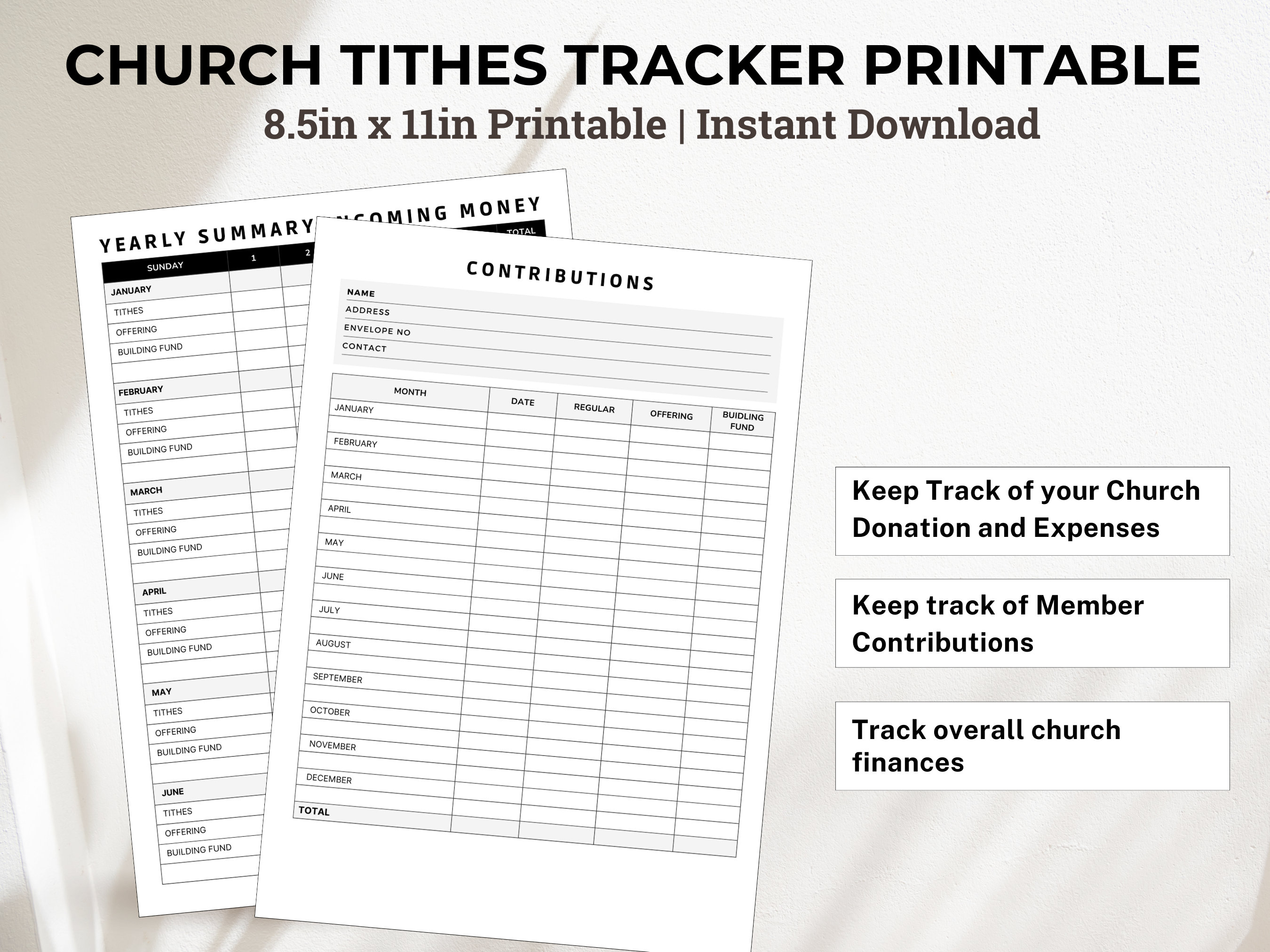 Church Tithe Tracker, Giving Log, Tithes and Offering Tracker ...