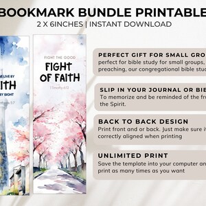 Bible Verse Bookmarks Printable - 6 Japanese Scenery, Faith-inspired ...
