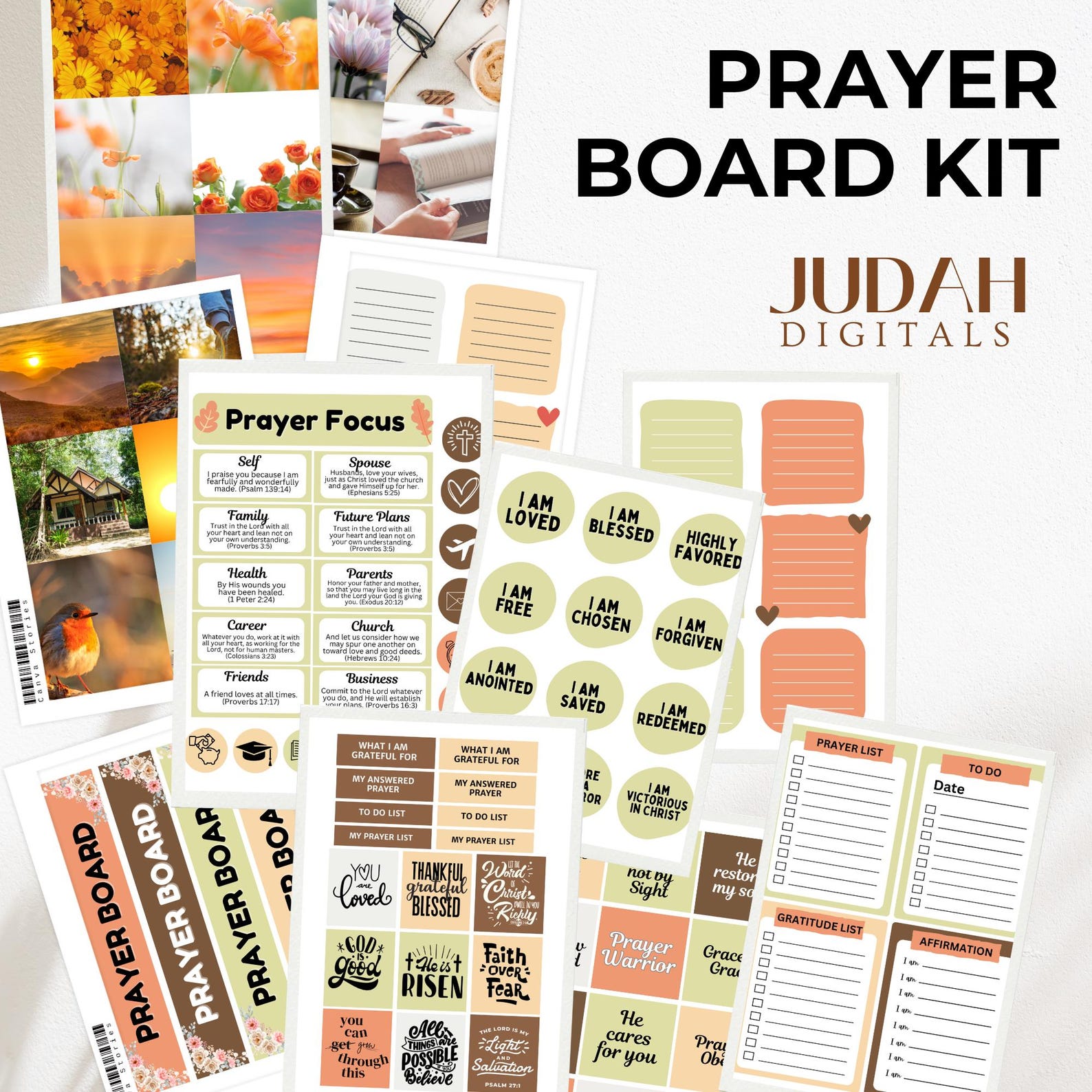 DIY Prayer Board Kit Printable, DIY, Vision Board for Faith Goals ...