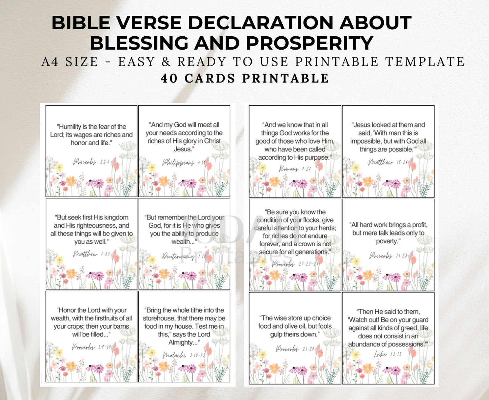 Bible Verse About Blessings and Prosperity Printable Scripture, Bible ...