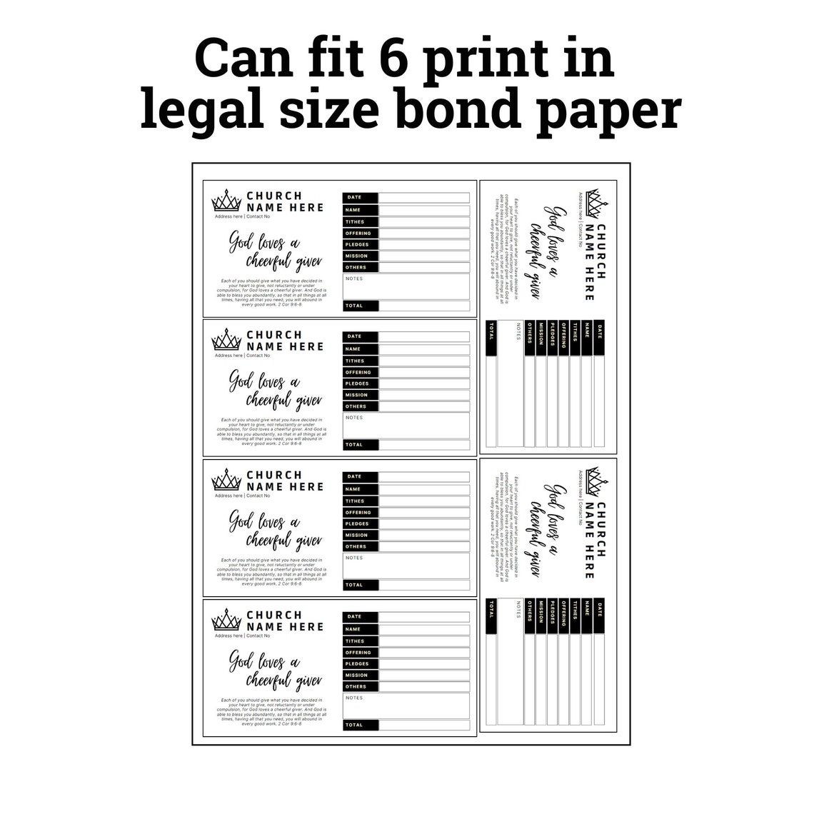 Tithes and Offering Envelope Insert Canva Editable Template Church ...