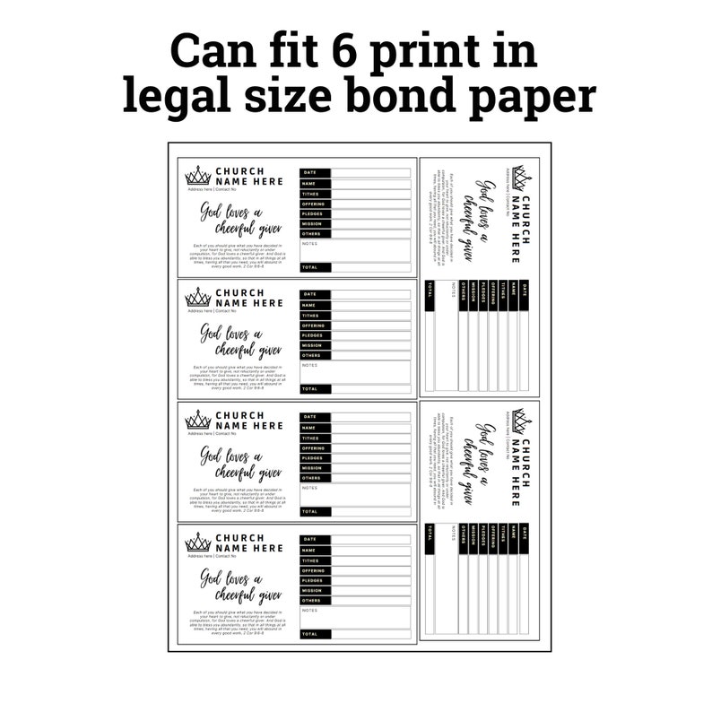 Tithes and Offering Envelope Insert Canva Editable Template Church ...