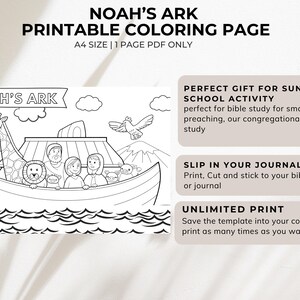 Noah's Ark Coloring Pages Preschool Activities, Christian Homeschool ...