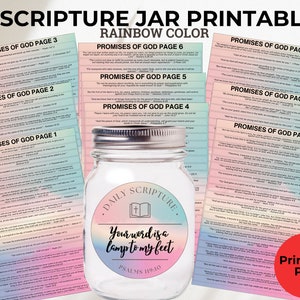 Scripture Jar Rainbow Printable, Bible Verse Jar Scripture Printable ...