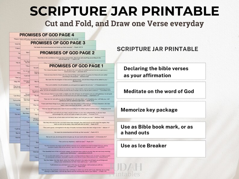 Scripture Jar Rainbow Printable, Bible Verse Jar Scripture Printable ...