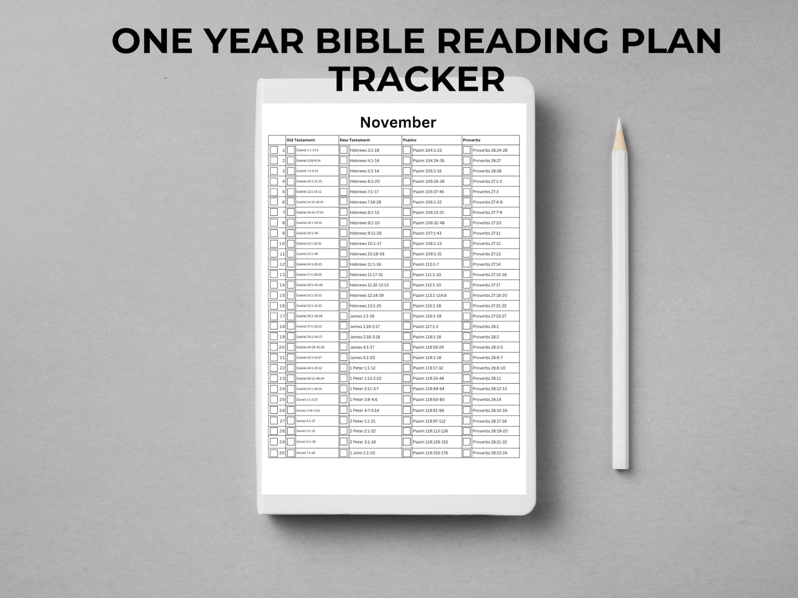 One Year Bible Reading Plan Printable, Bible Reading Tracker, Bible ...