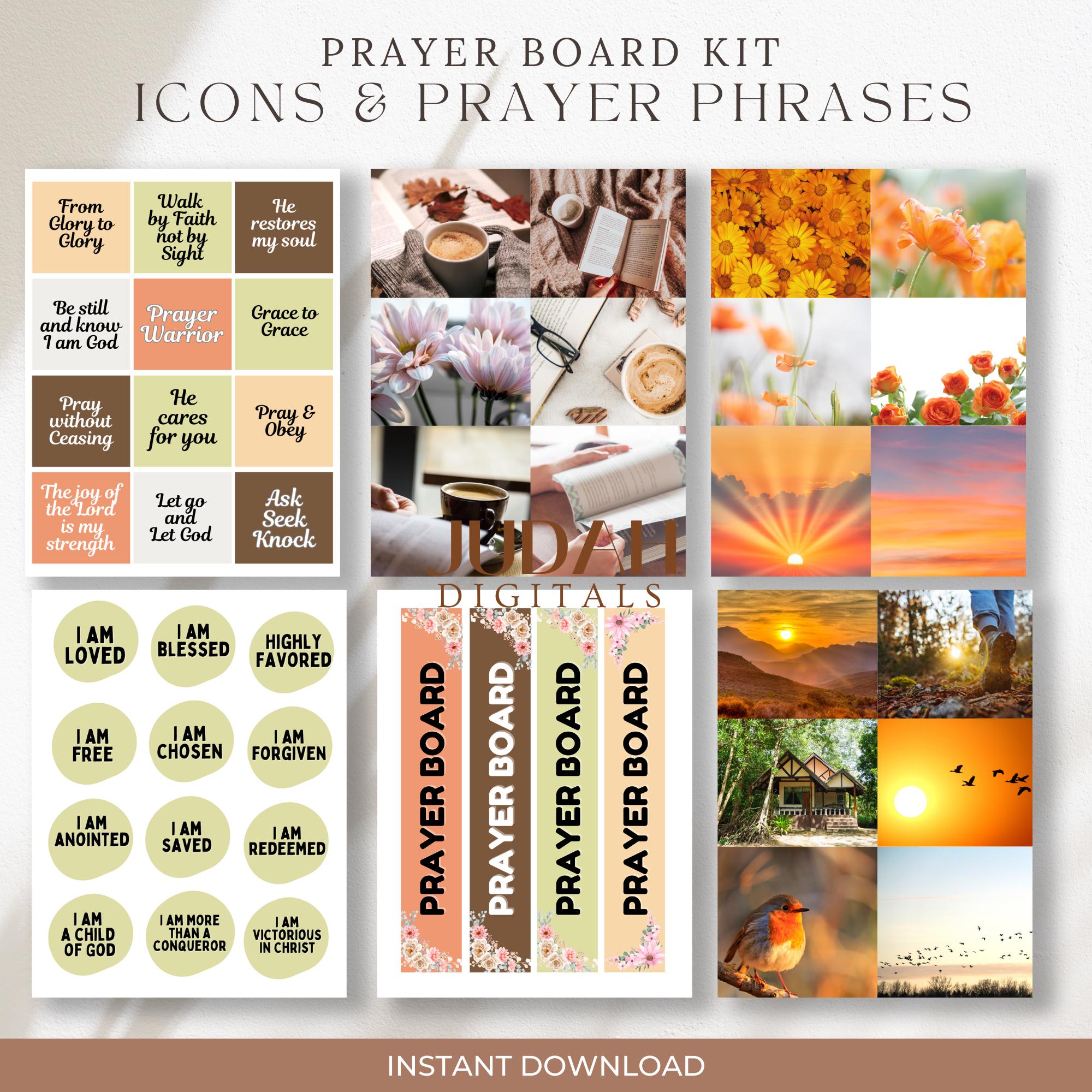DIY Prayer Board Kit Printable, DIY, Vision Board for Faith Goals ...