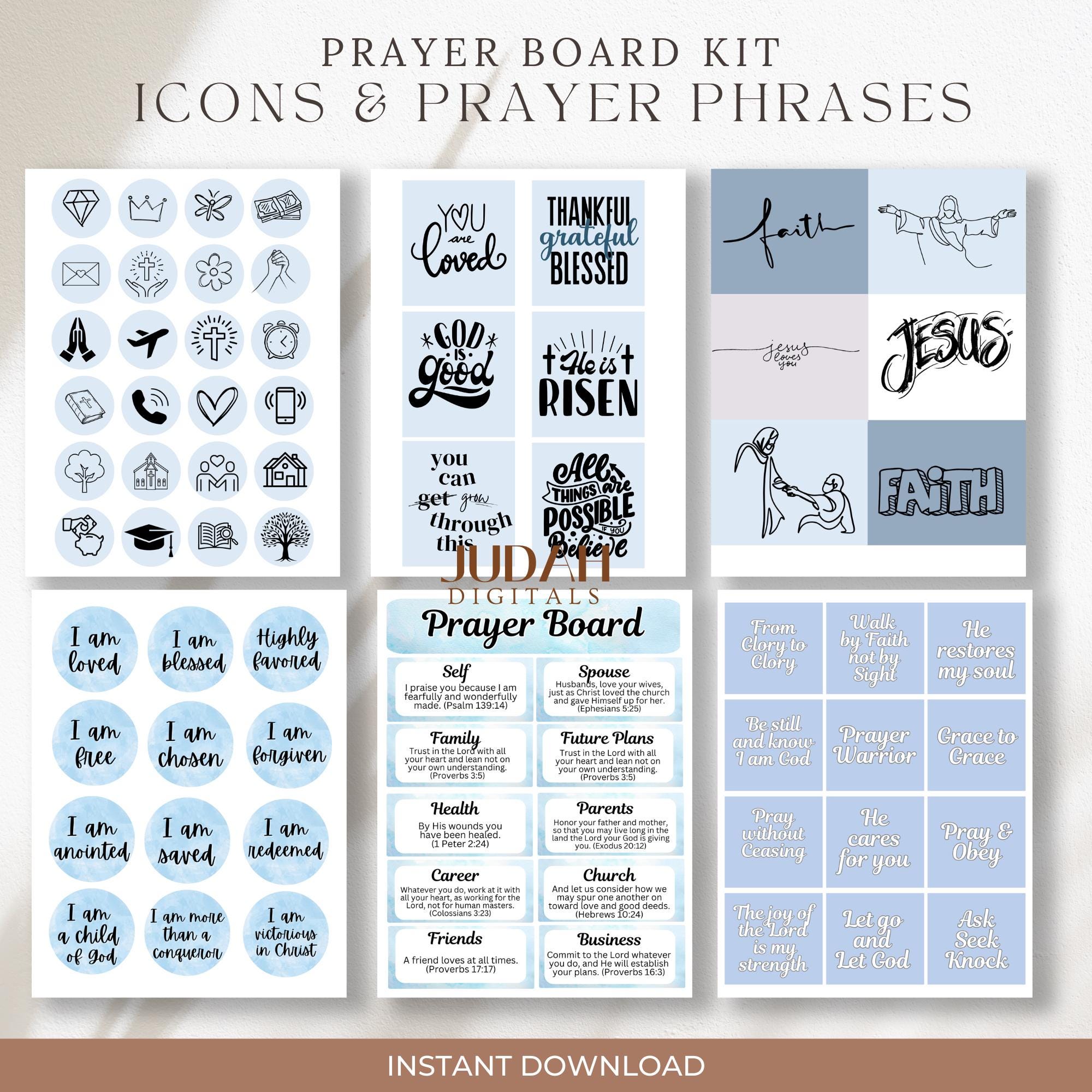 Prayer Board Kit Printable | DIY Prayer Board & Vision Board Printable ...