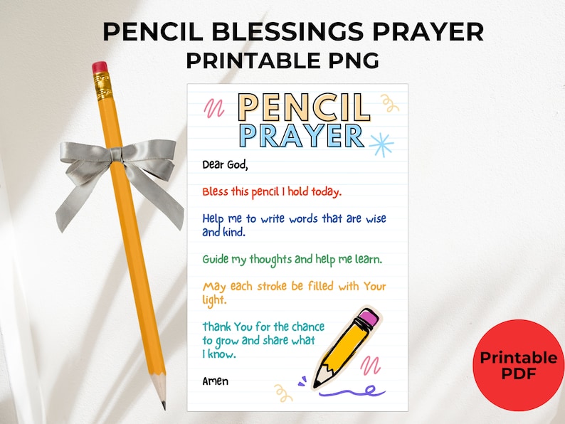 Pencil Prayer Tag | Backpack Blessing Kit | Back to School Blessing ...