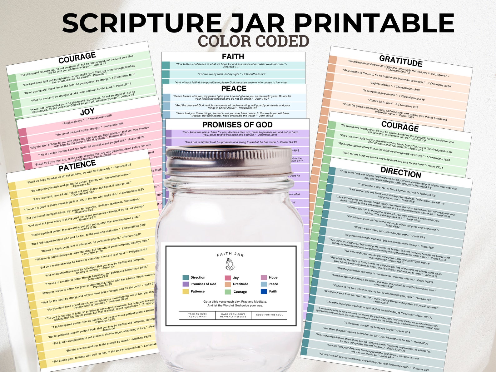 Scripture Jar Printable | Bible Verse Jar Scripture Printable | Bible ...