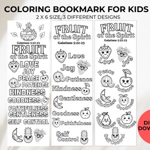 Fruit of the Spirit Coloring Bookmarks Printable, Christian Bookmarks ...