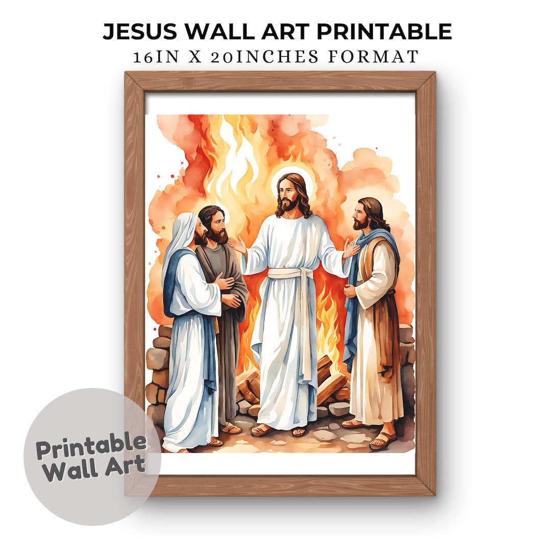 Shadrack Meshack Abednego With Jesus, Fiery Furnace Bible, Christian ...