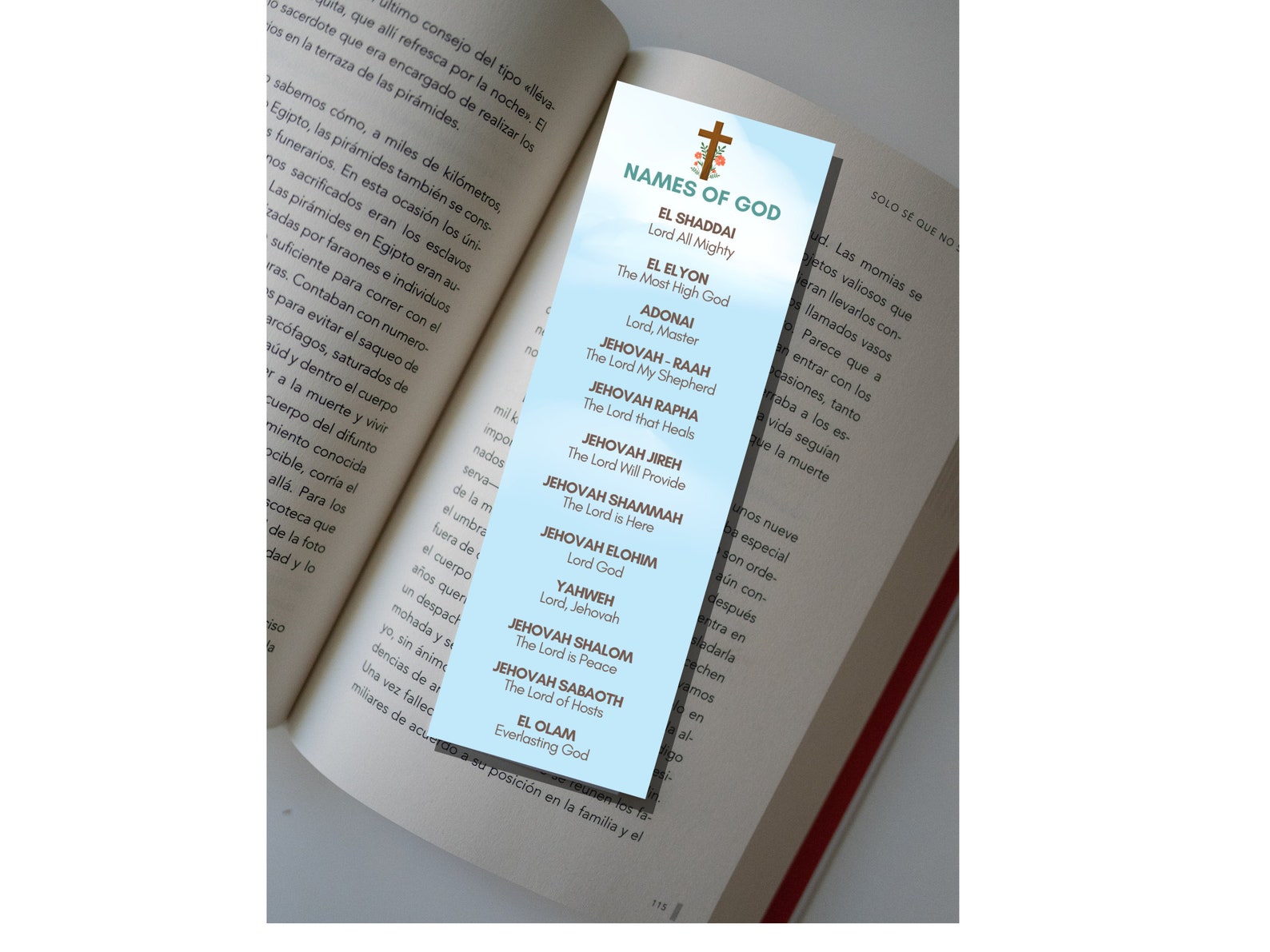 Names of God Bookmark Printable PDF Christian Evangelism Tool Double ...