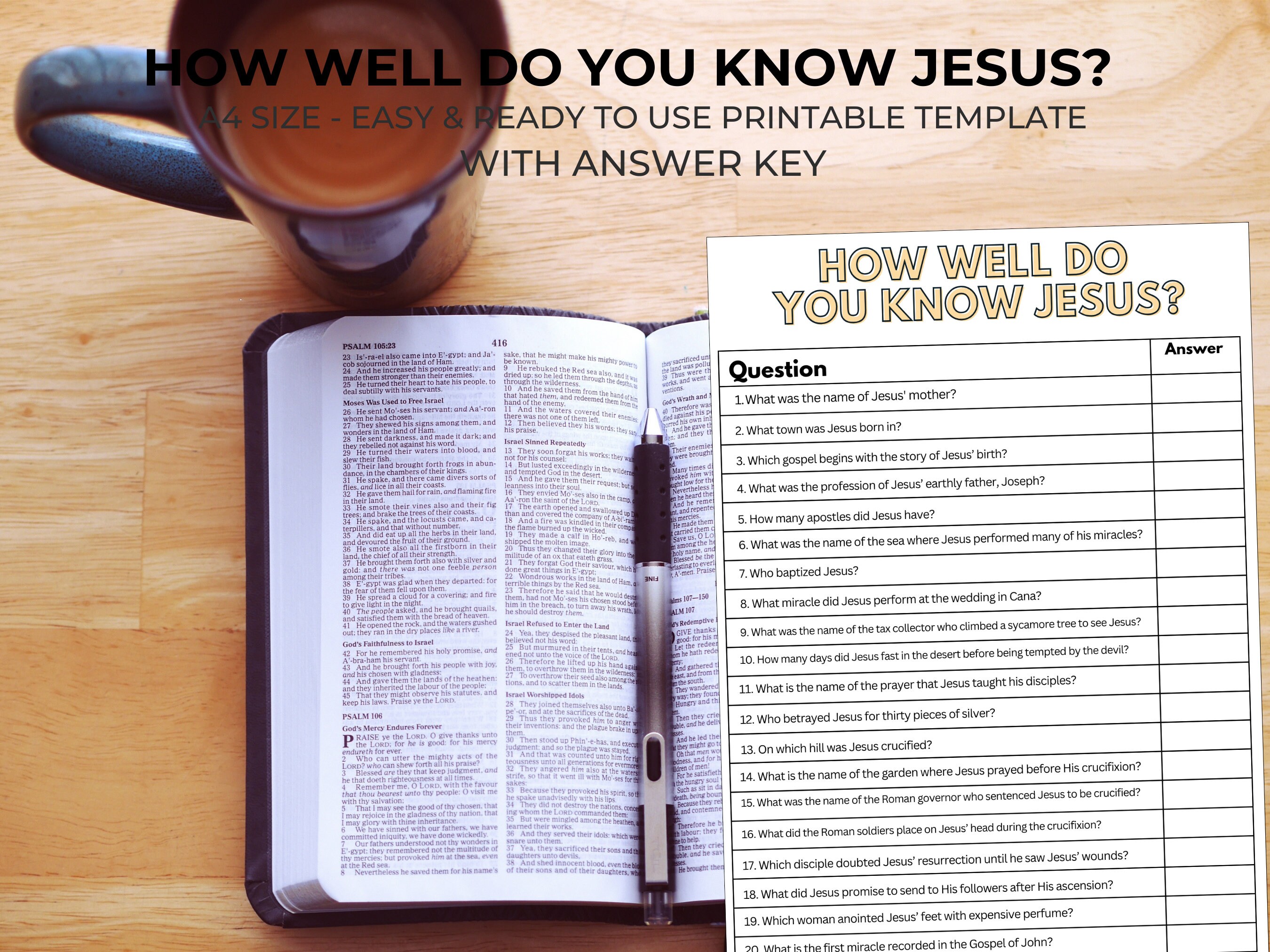 Bible Quiz Game: How Well Do You Know Jesus Trivia Quiz for Kids ...