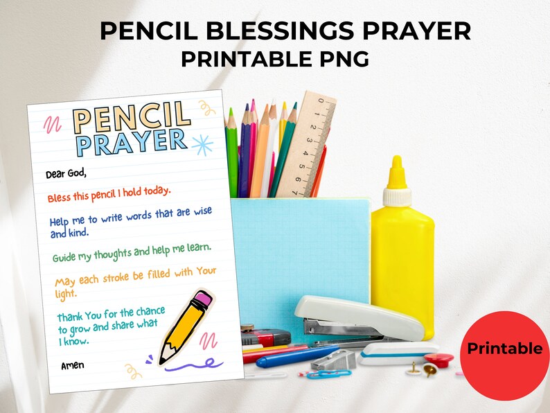 Pencil Prayer Tag | Backpack Blessing Kit | Back to School Blessing ...