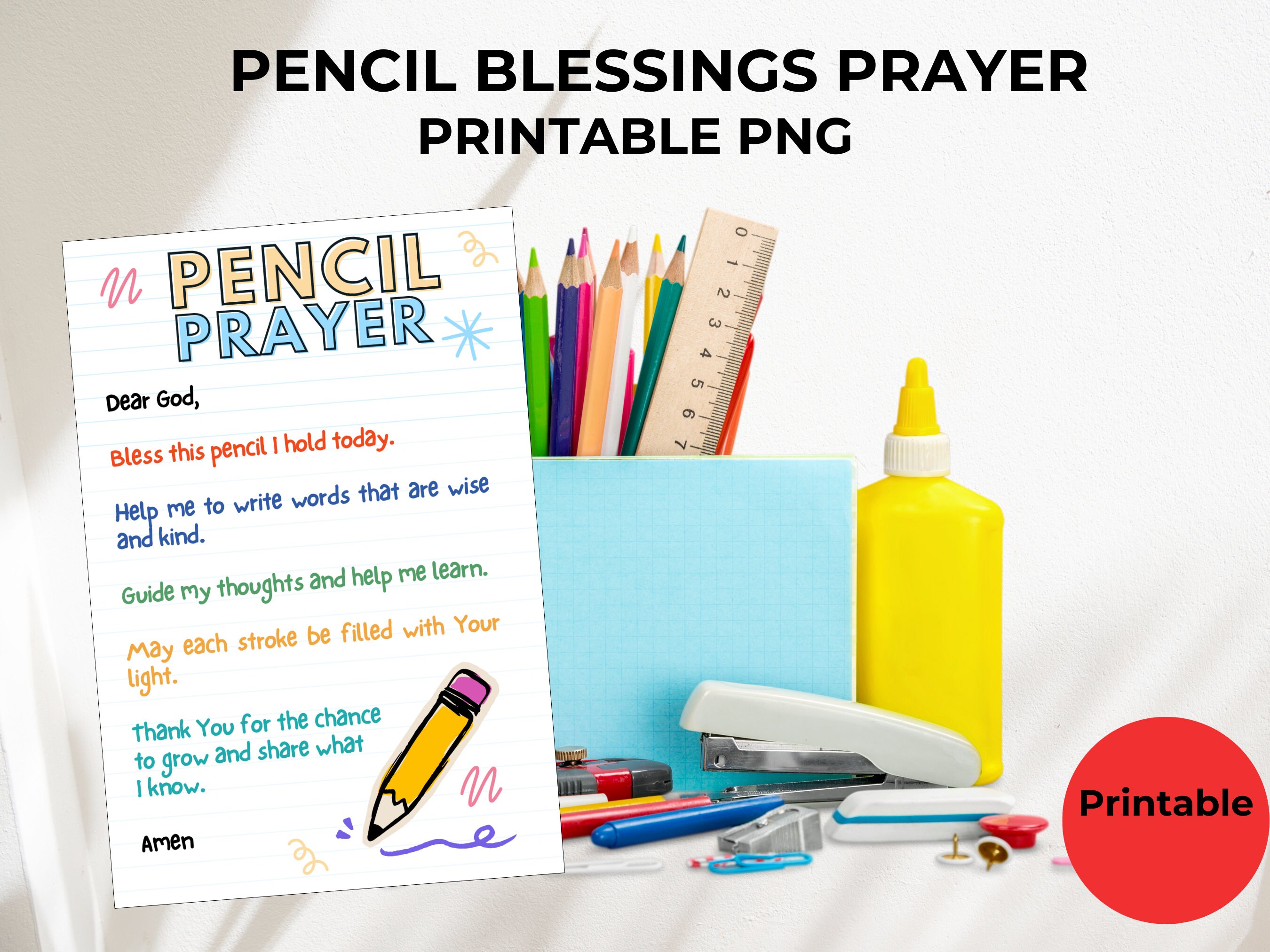 Pencil Prayer Tag | Backpack Blessing Kit | Back to School Blessing ...