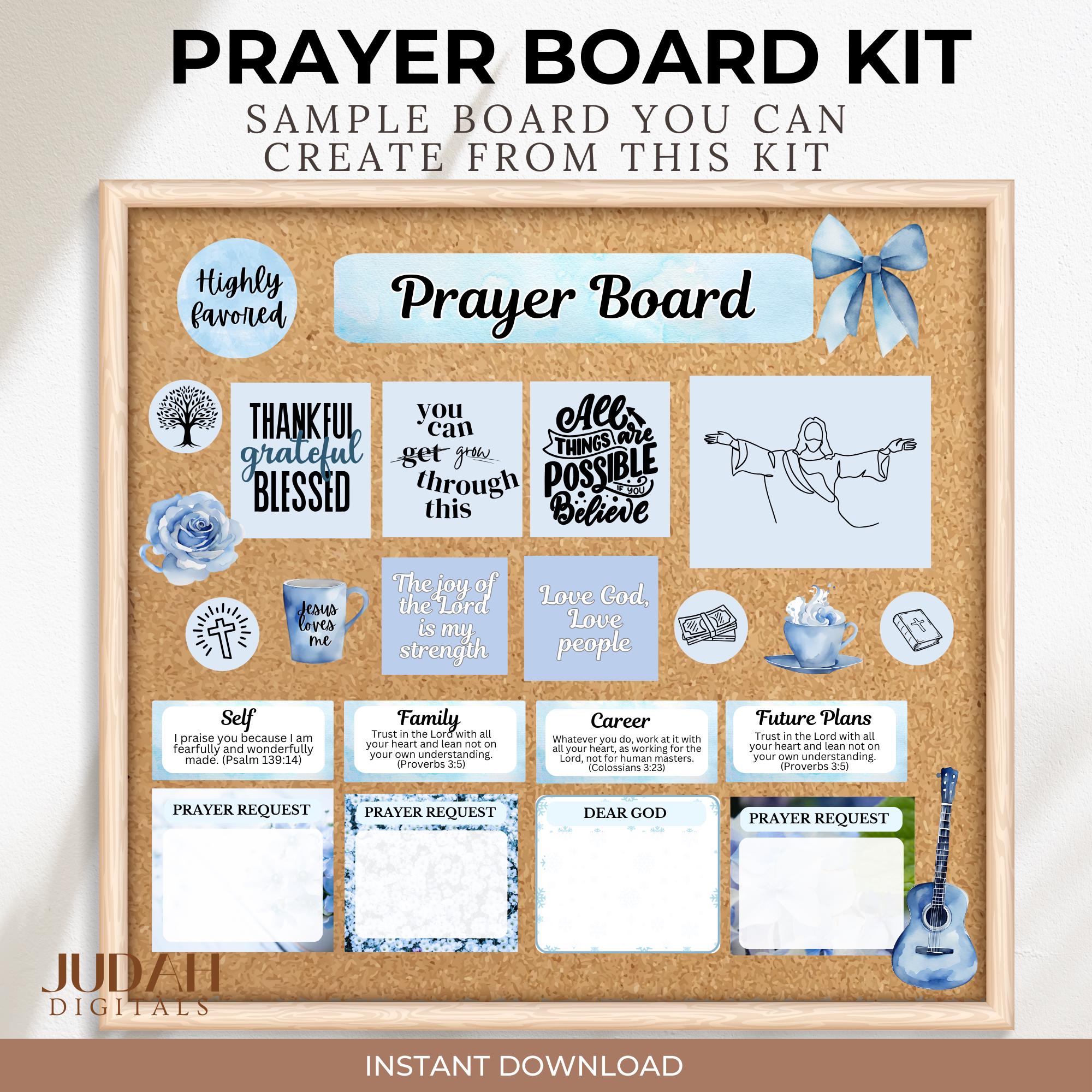 Prayer Board Kit Printable | DIY Prayer Board & Vision Board Printable ...