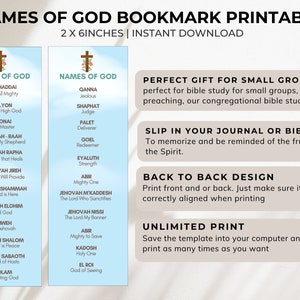 Names of God Bookmark Printable PDF | Christian Evangelism Tool ...