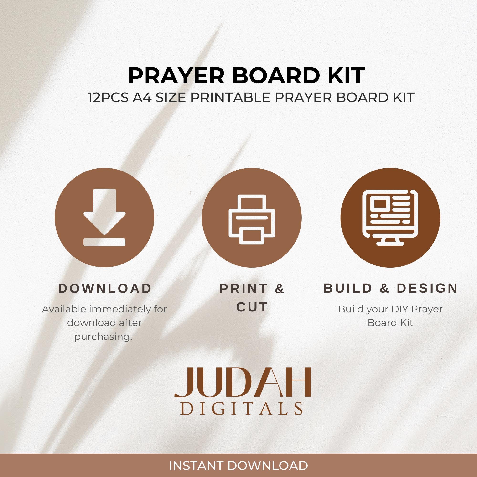DIY Prayer Board Kit Printable, DIY, Vision Board for Faith Goals ...