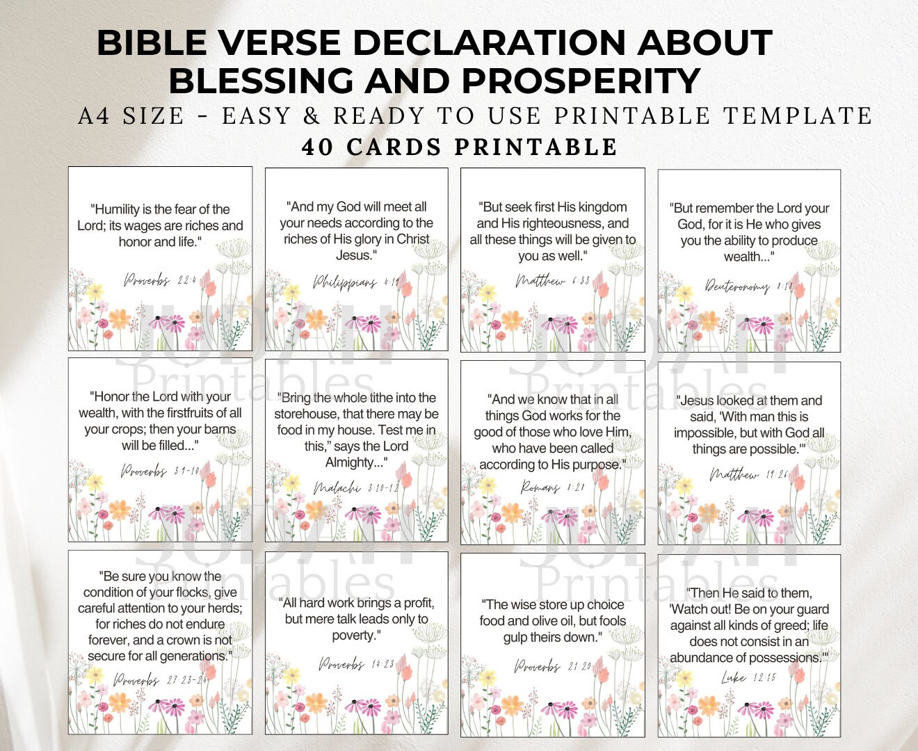 Bible Verse About Blessings and Prosperity Printable Scripture, Bible ...