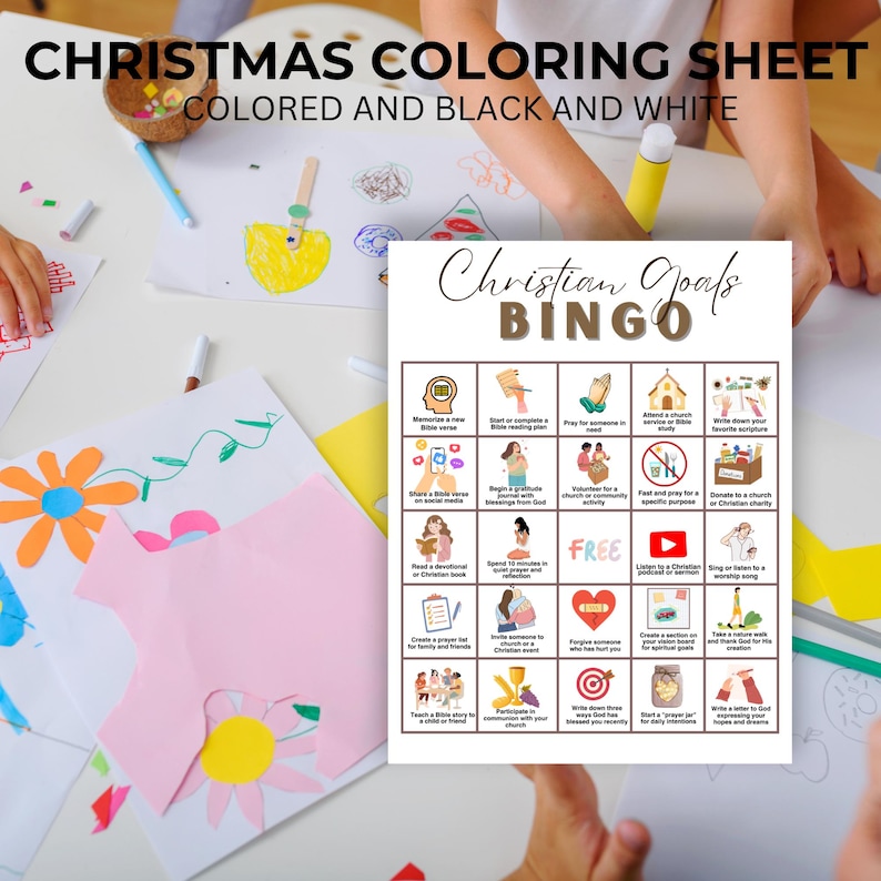Vision Board Bingo for Christians – Printable A4 Size, Colored & Black ...