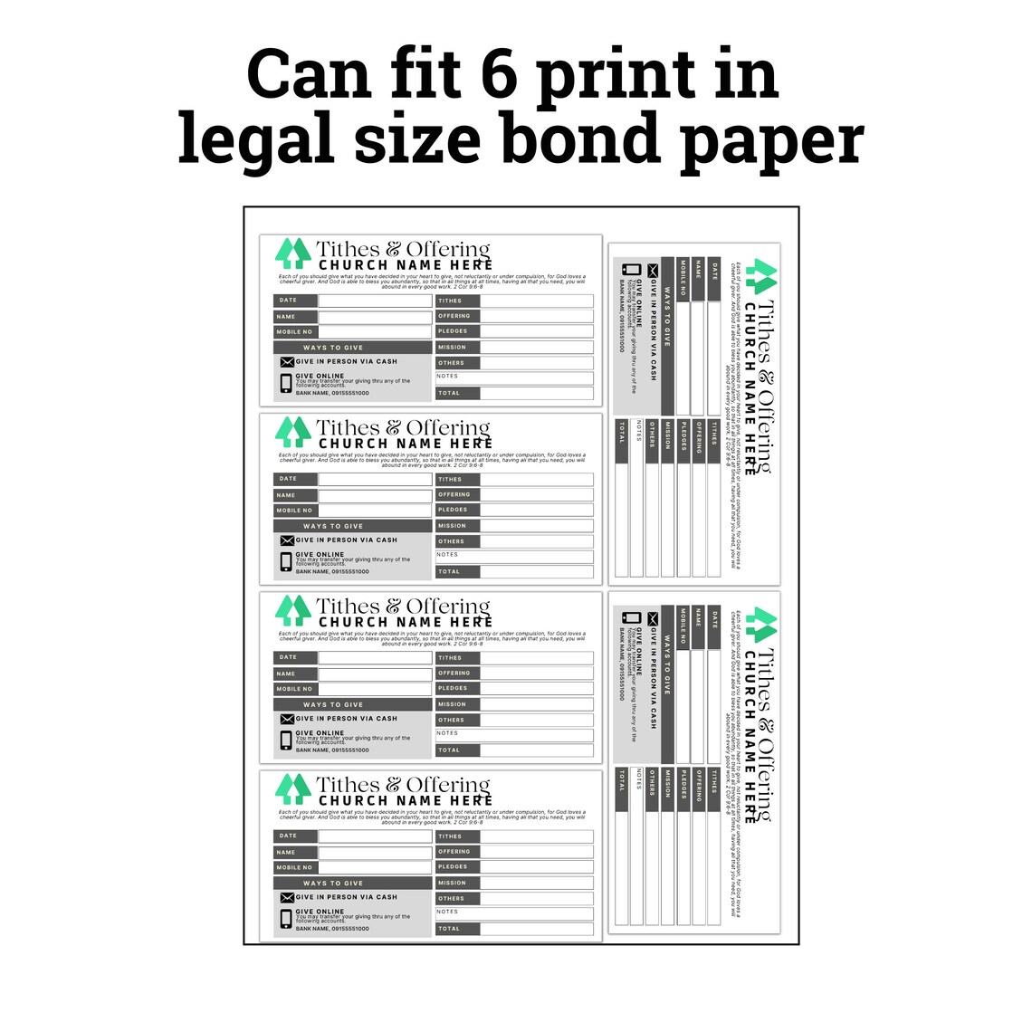 Tithes and Offering Envelope Insert Canva Editable Template | Tithes ...