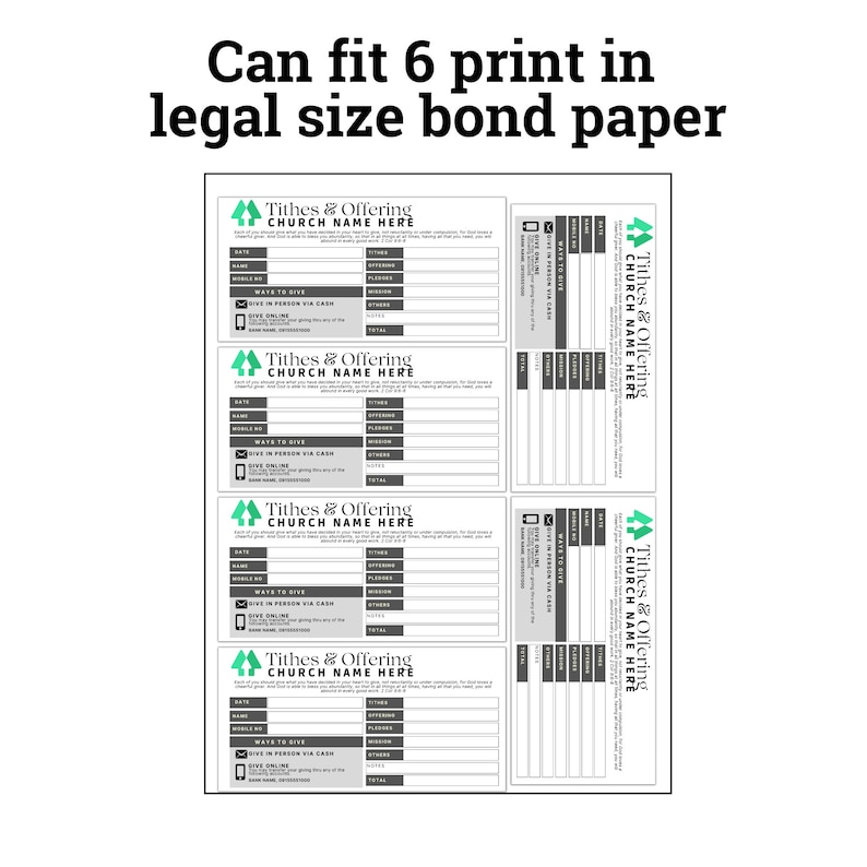 Tithes and Offering Envelope Insert Canva Editable Template | Tithes ...