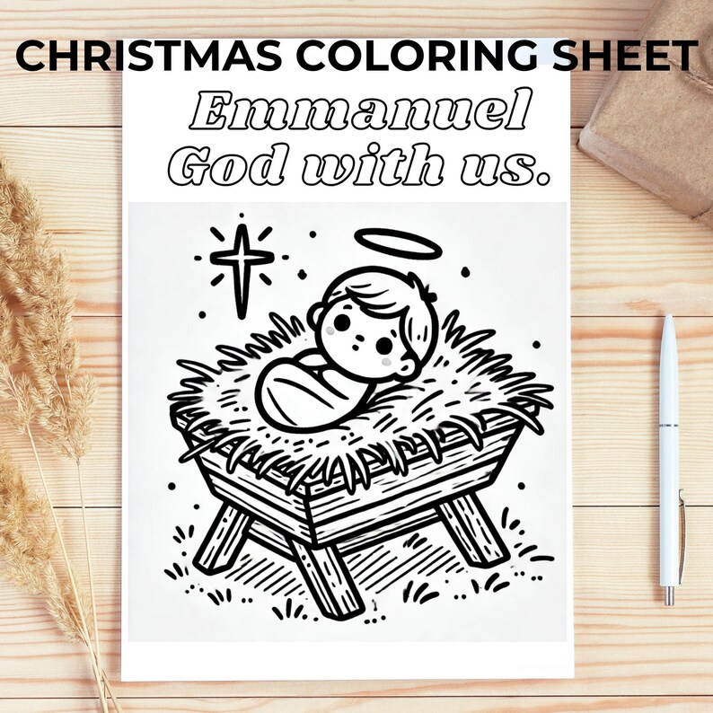 Birth of Jesus Christ Coloring Sheet Printable, Christmas Kids Activity ...