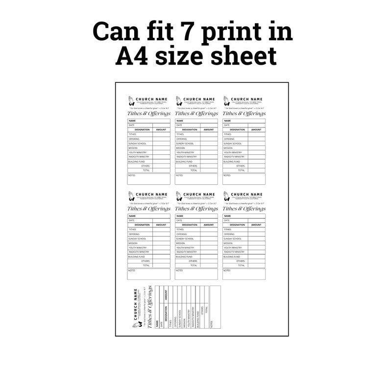 Tithes and Offering Envelope Insert Canva Editable Template | Church ...