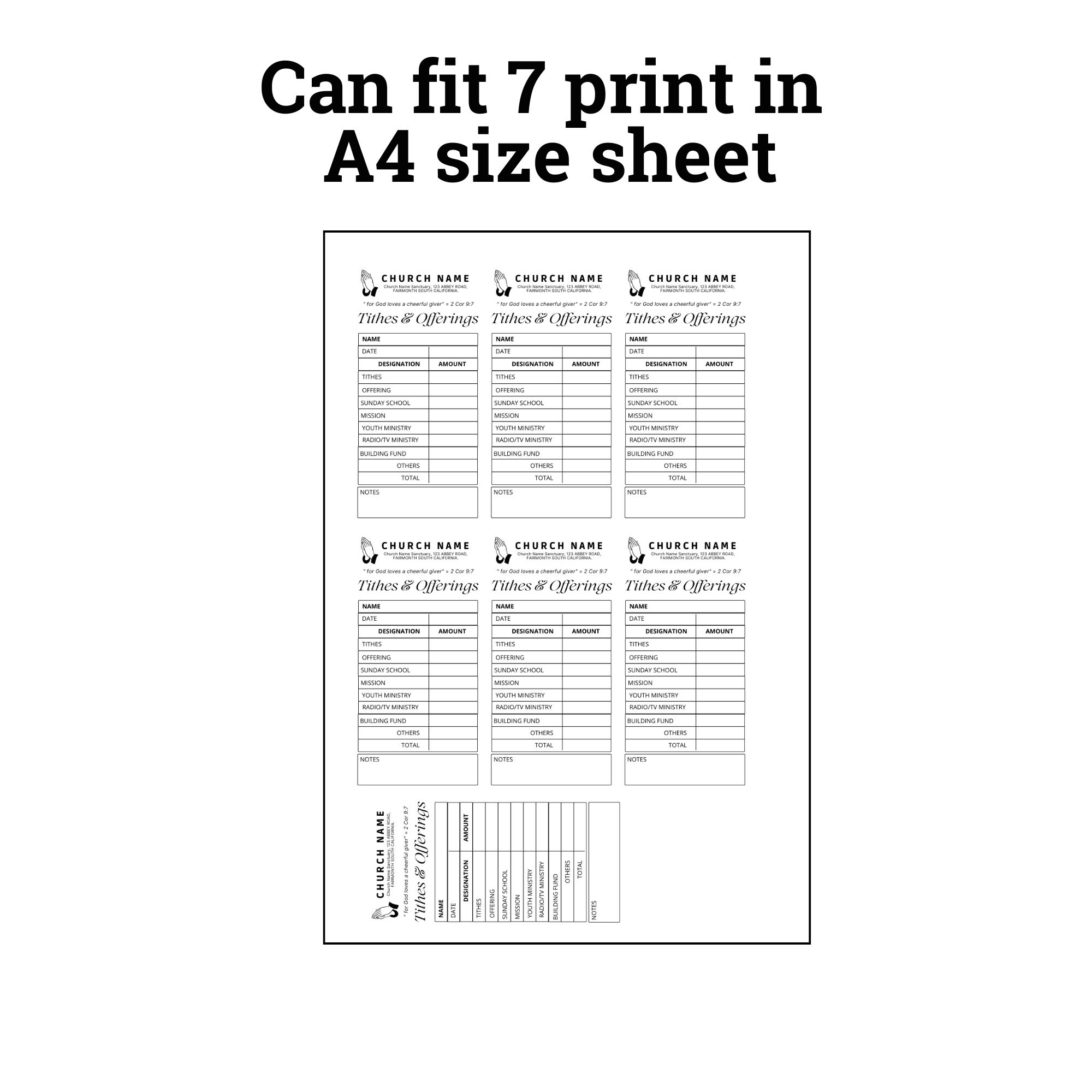 Tithes and Offering Envelope Insert Canva Editable Template | Church ...