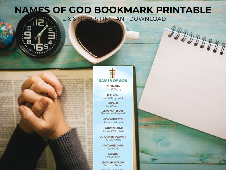 Names of God Bookmark Printable PDF Christian Evangelism Tool Double ...