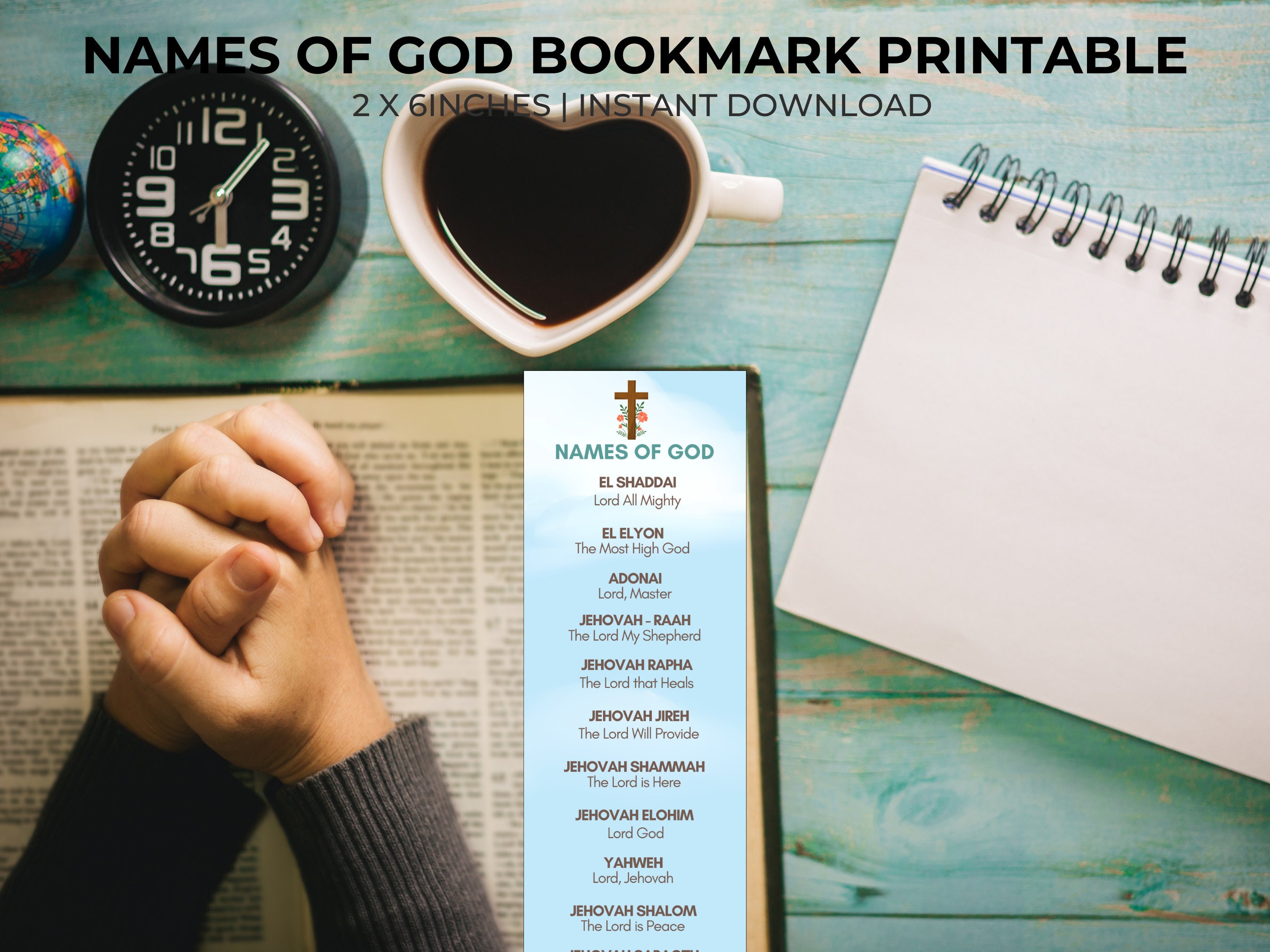 Names of God Bookmark Printable PDF Christian Evangelism Tool Double ...