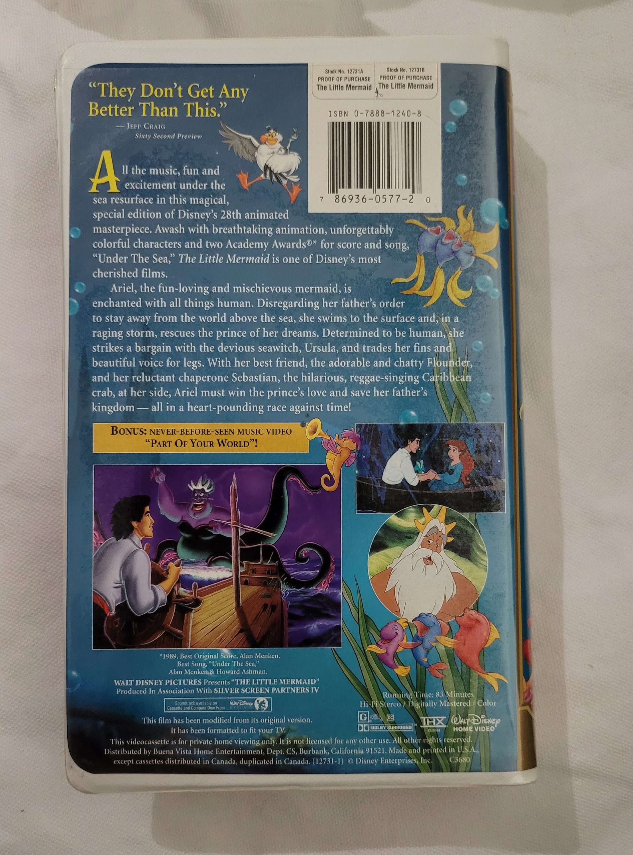 Disney's Masterpiece The Little Mermaid VHS