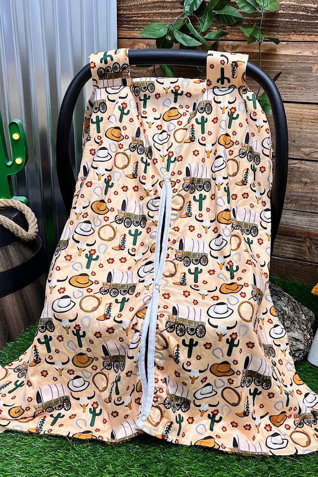 Baby Boys Western Rodeo Old West Wagon Cow Skull Cowboy Infant Minky ...