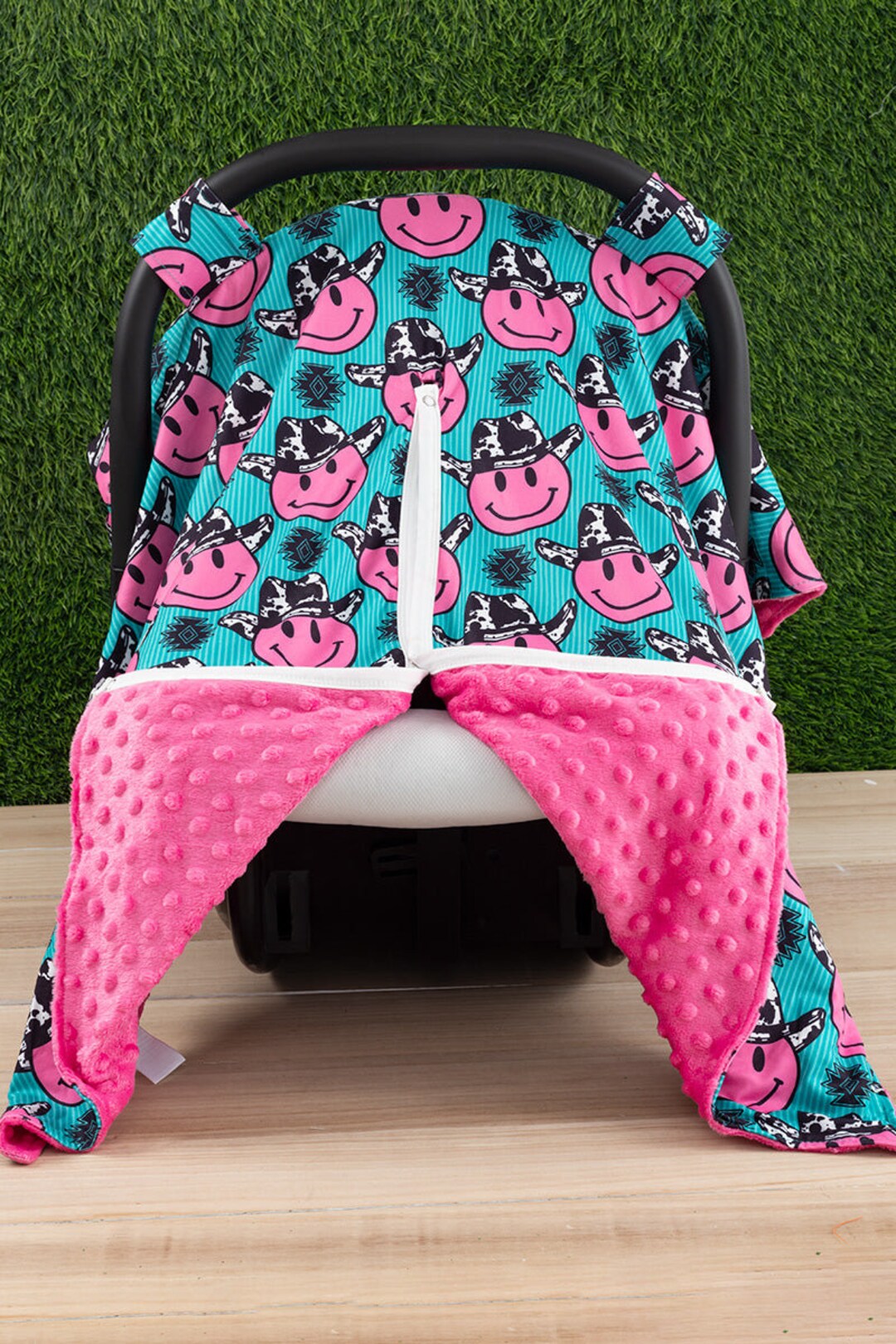 Emoji, Smiley Face, Aztec, Cowgirl, Cow Print, Pink, Turquoise, Western ...