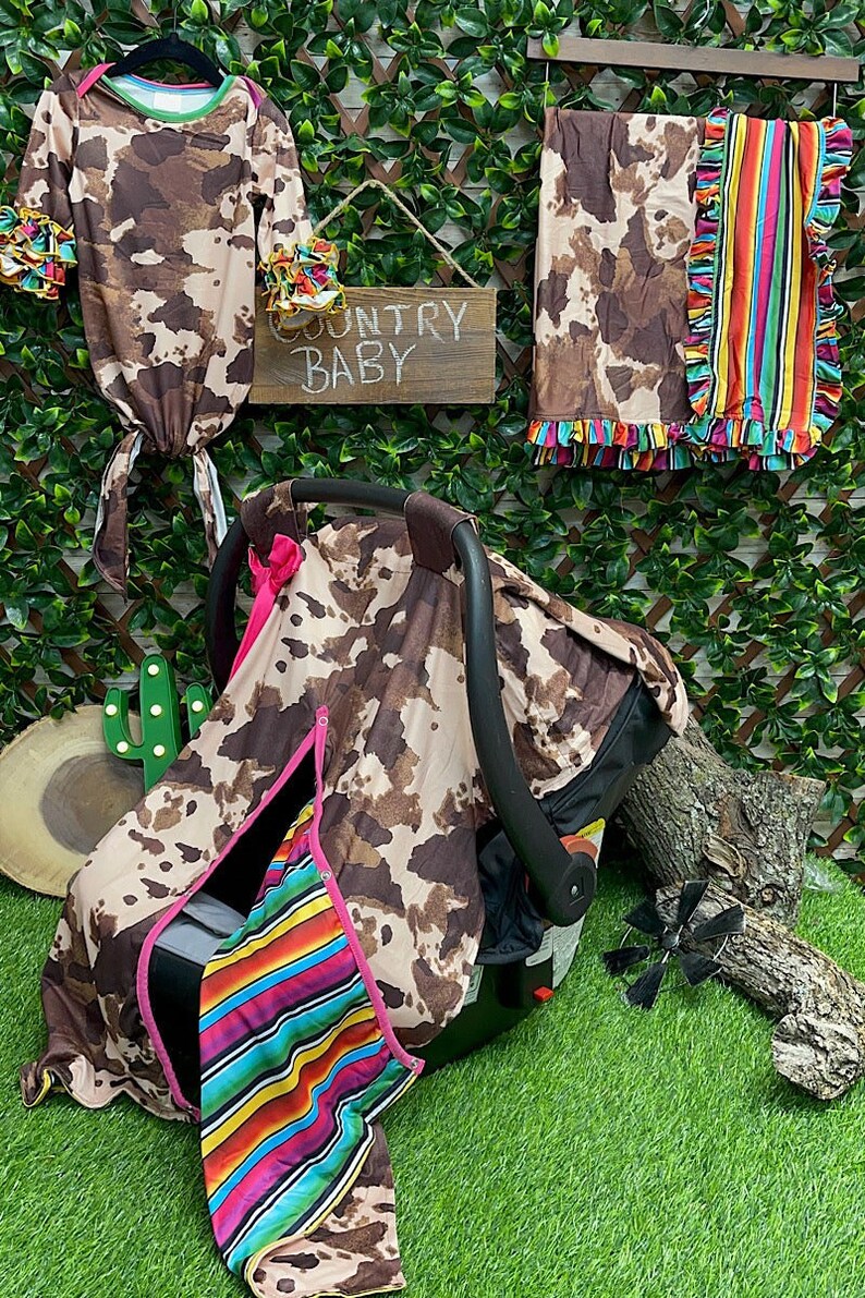 Cow Print Serape Western Rodeo Car Seat Cover - Etsy