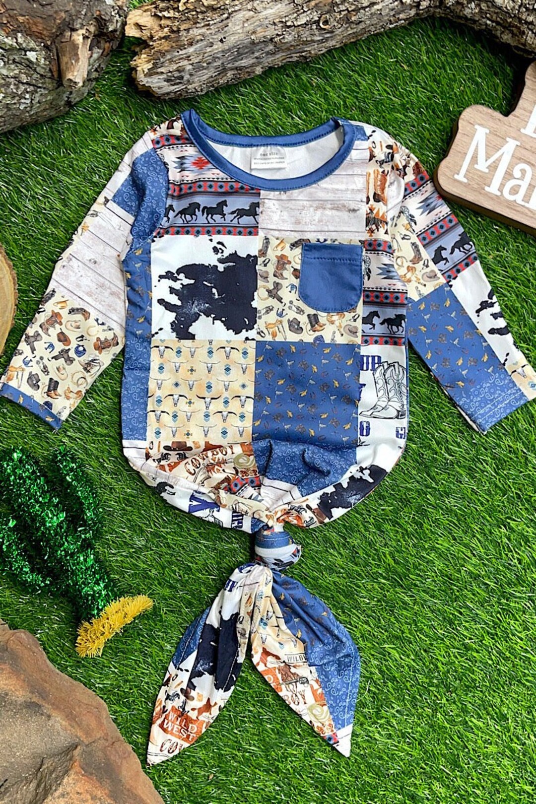 Baby Boys Wild West Bronco Cow Skull Paisley Cow Print Cowboy Western ...