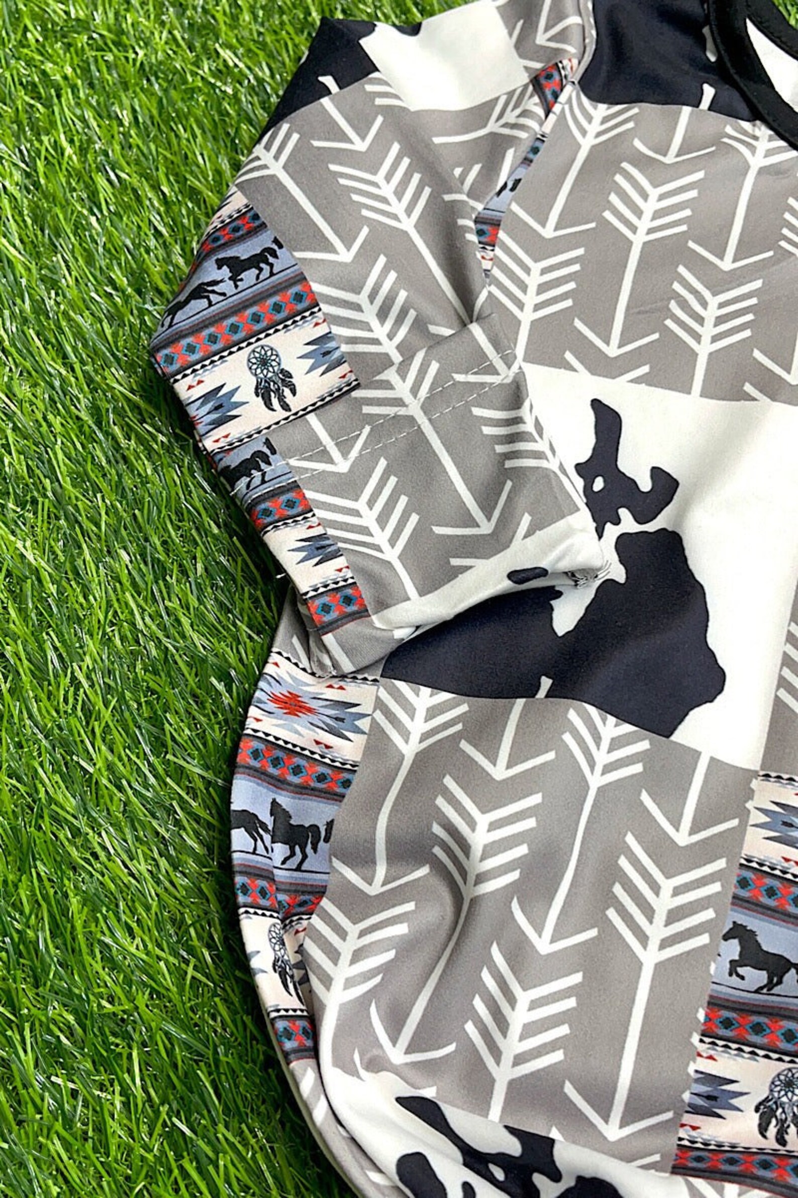 Western Rodeo Arrows Aztec Cow Print Horses Knotted Baby - Etsy