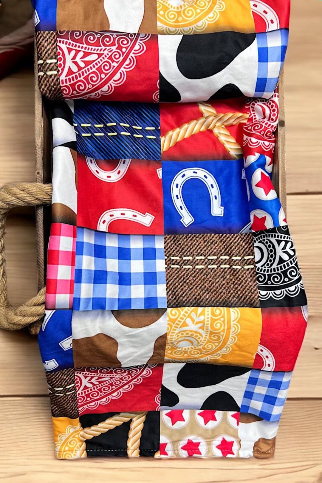 Cow Print Western Rodeo Paisley Bandana Ropes Cowboy Boys Minky Baby ...