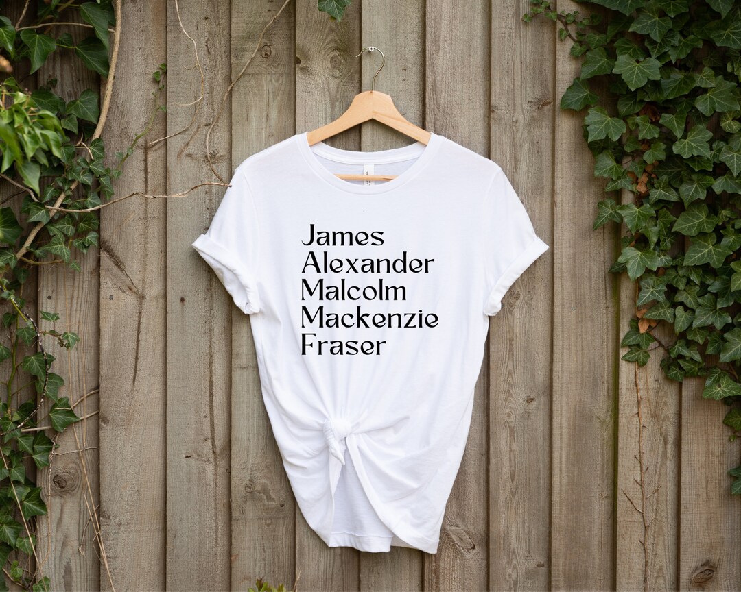 Jamie Fraser Names Jersey Short Sleeve Tee, Outlander Gifts, James ...