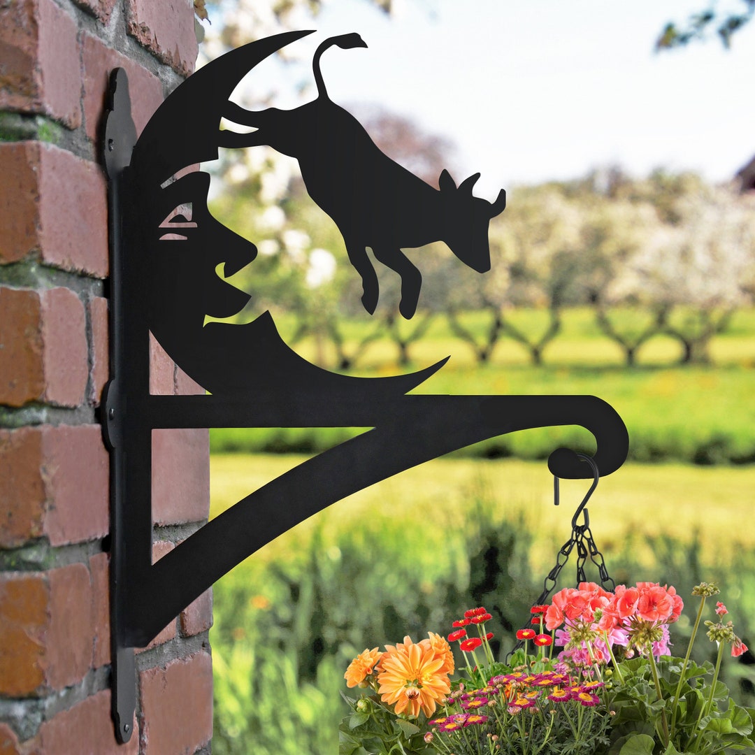 Cow Jumping Over Moon Iron Hanging Basket Bracket//countryside/rural ...