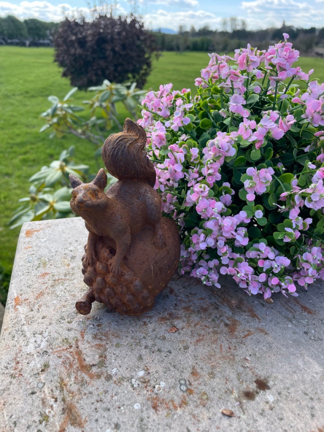 Rustic Cast Iron Squirrel & Acorn Sculpture//wildlife/outdoors ...