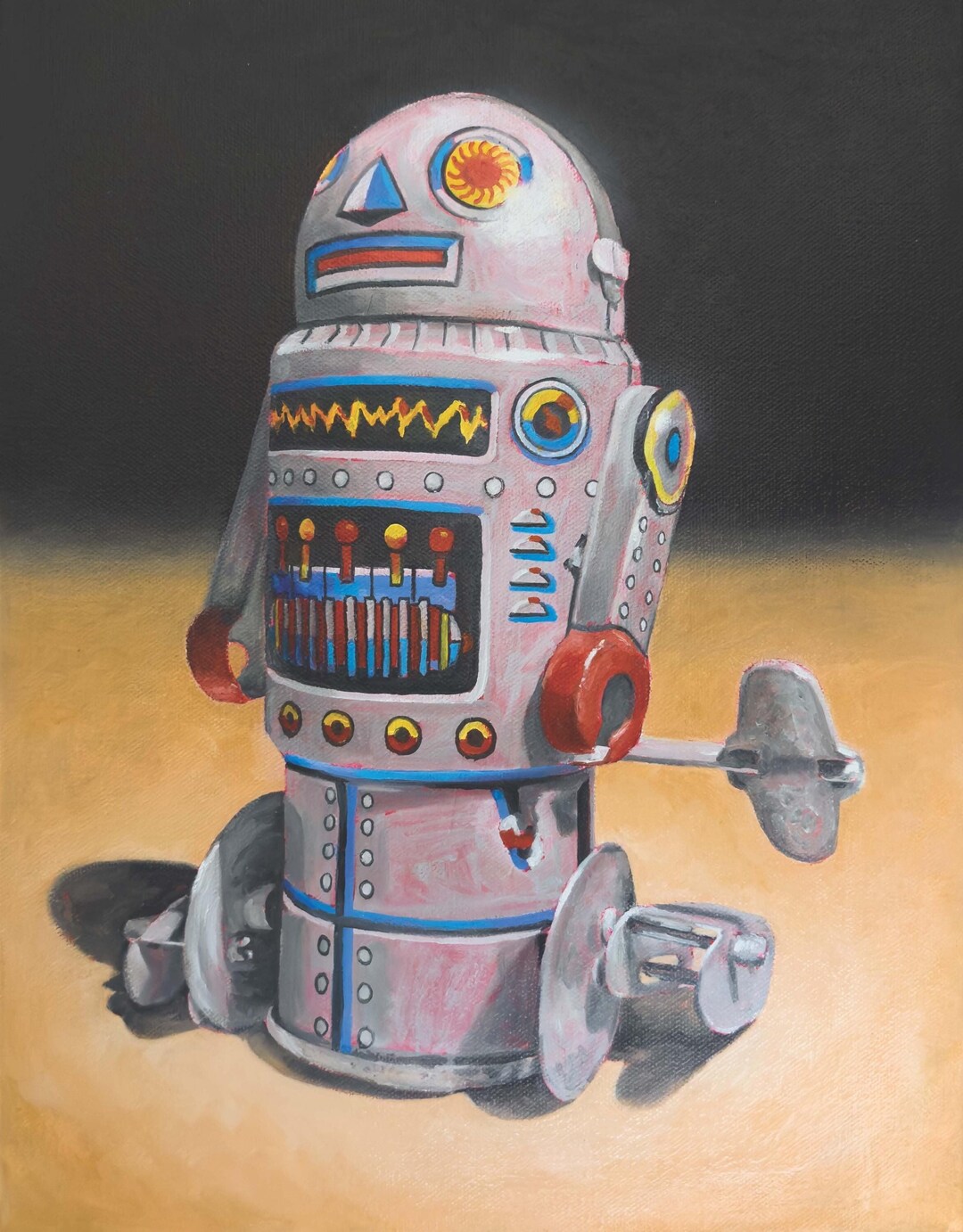 PRINT - Robot Oil Painting "gizmo" Vintage Toy 14x11 - Etsy