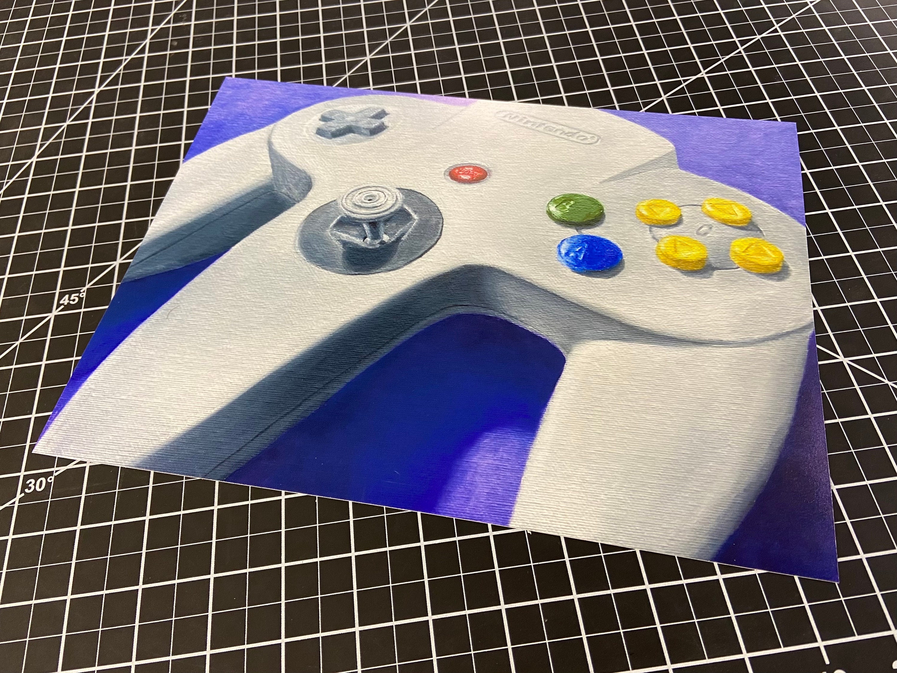 PRINT - N64 Controller Oil Painting "mission Control" Nintendo Retro ...