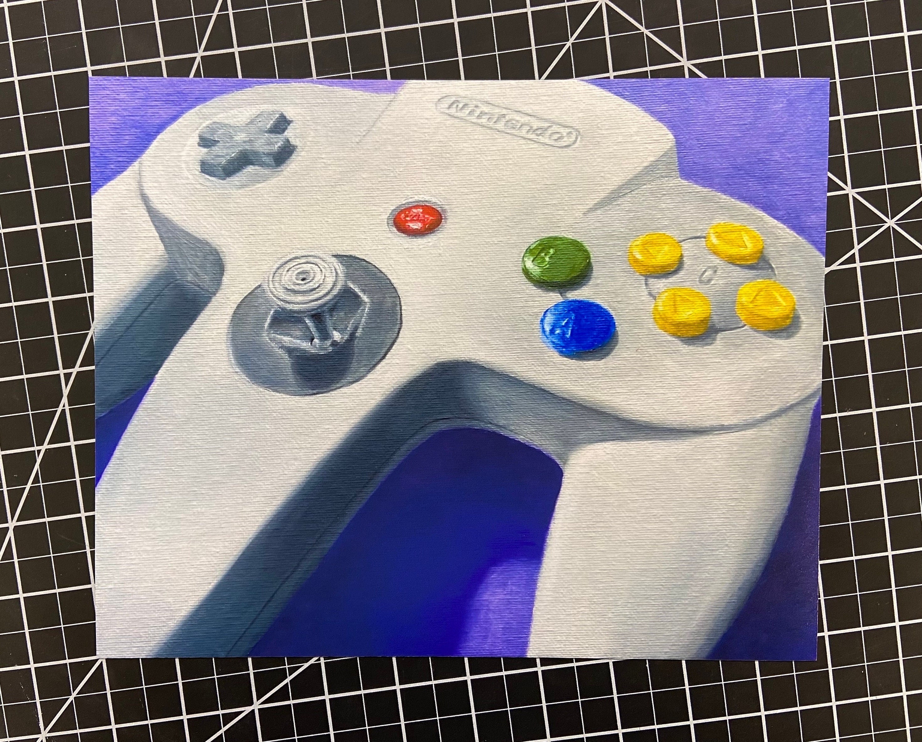 PRINT - N64 Controller Oil Painting "mission Control" Nintendo Retro ...