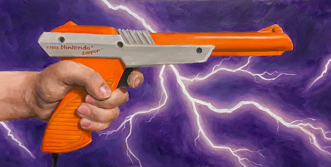 Nintendo Oil Painting "zapper" Retro Duck Hunt Gun 6x12 - Etsy