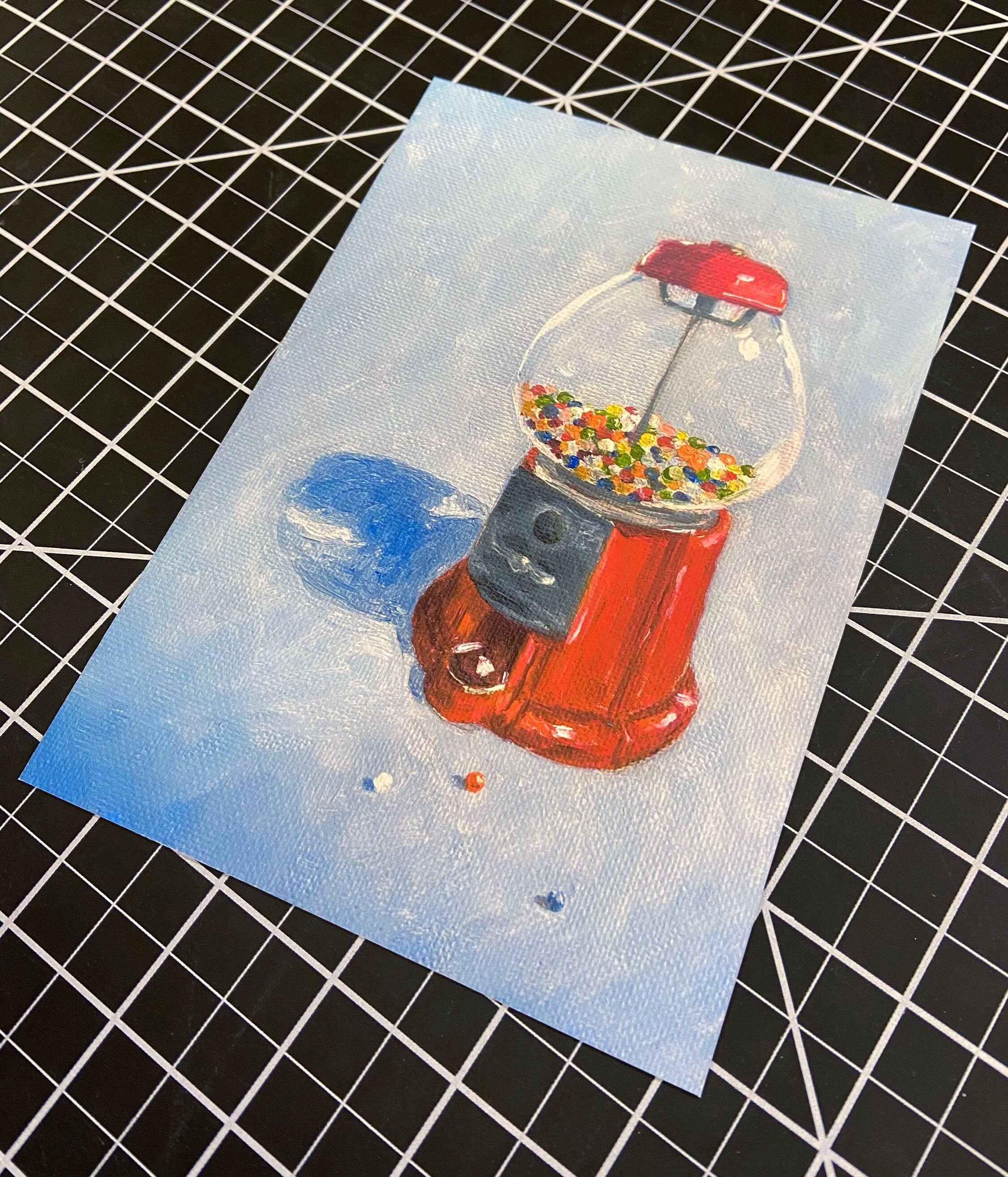 Gumball Machine Print Retro Art From Original Oil Painting - Etsy