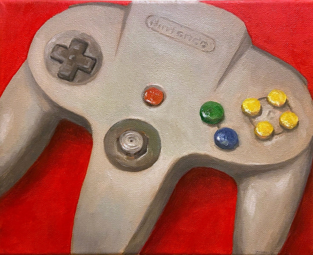 N64 Controller Oil Painting Nintendo Retro Video Game 8x10 - Etsy