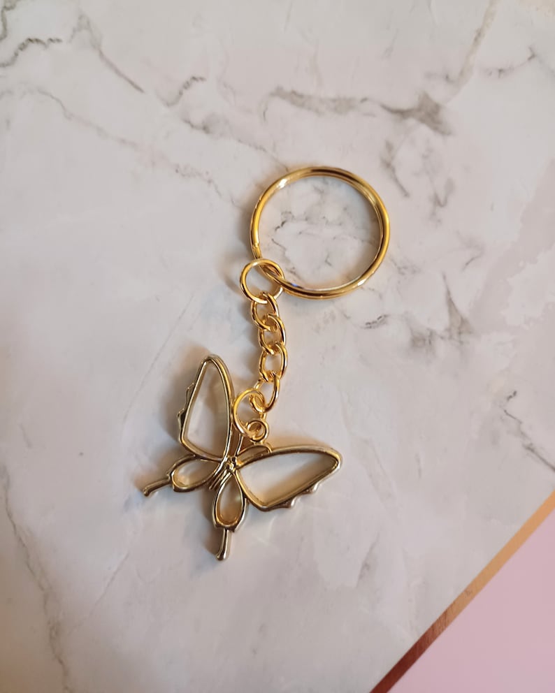 Gold Butterfly Keychain - Etsy