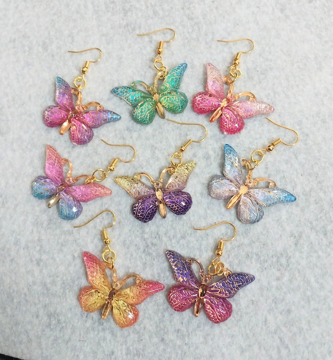 Lighweight Colorful Butterfly Dangling Earrings, Butterfly Earrings ...